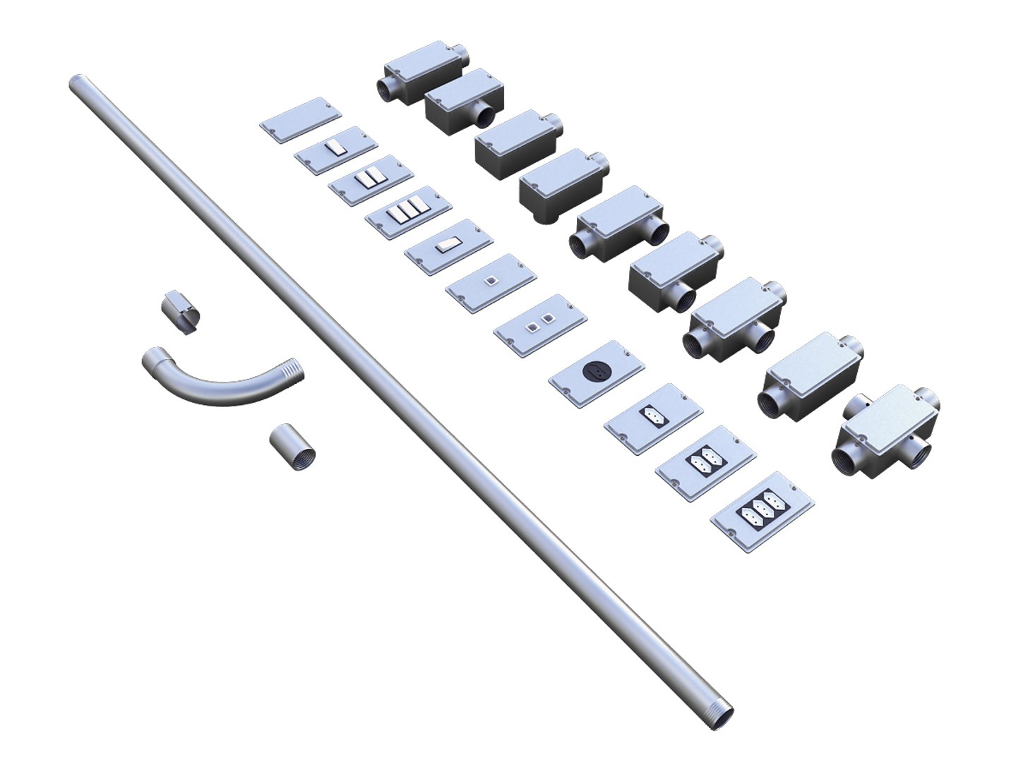 3d small electrical junction boxes model