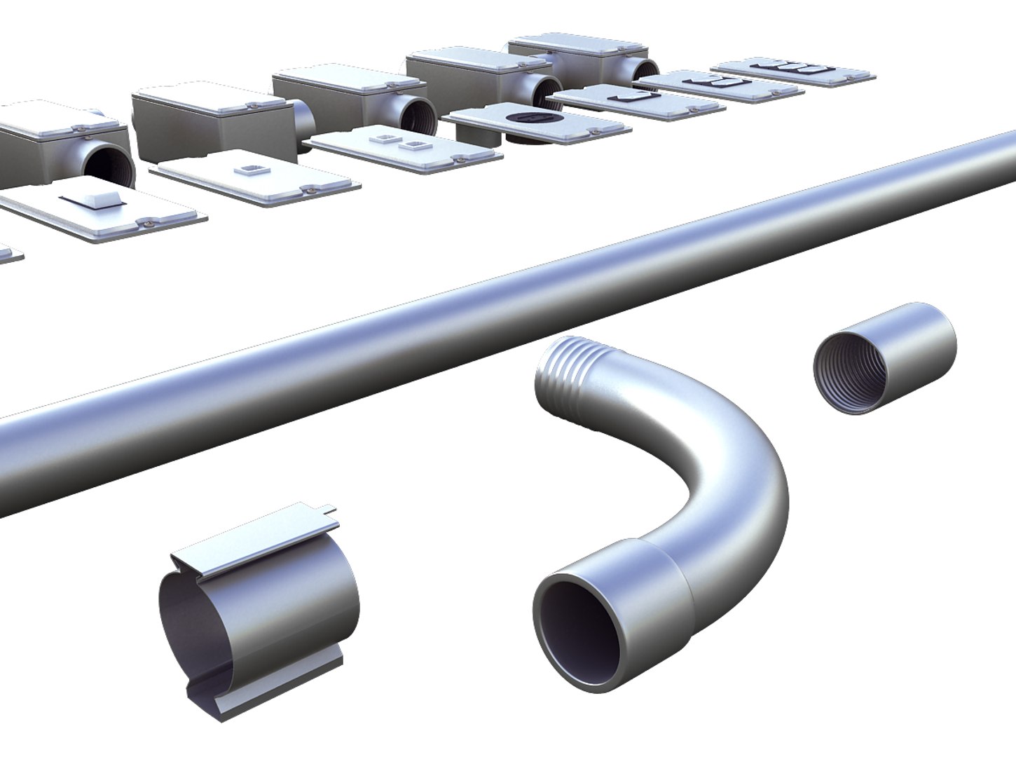 3d small electrical junction boxes model