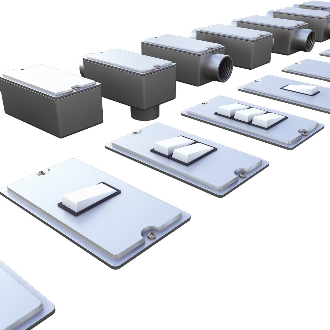 3d small electrical junction boxes model