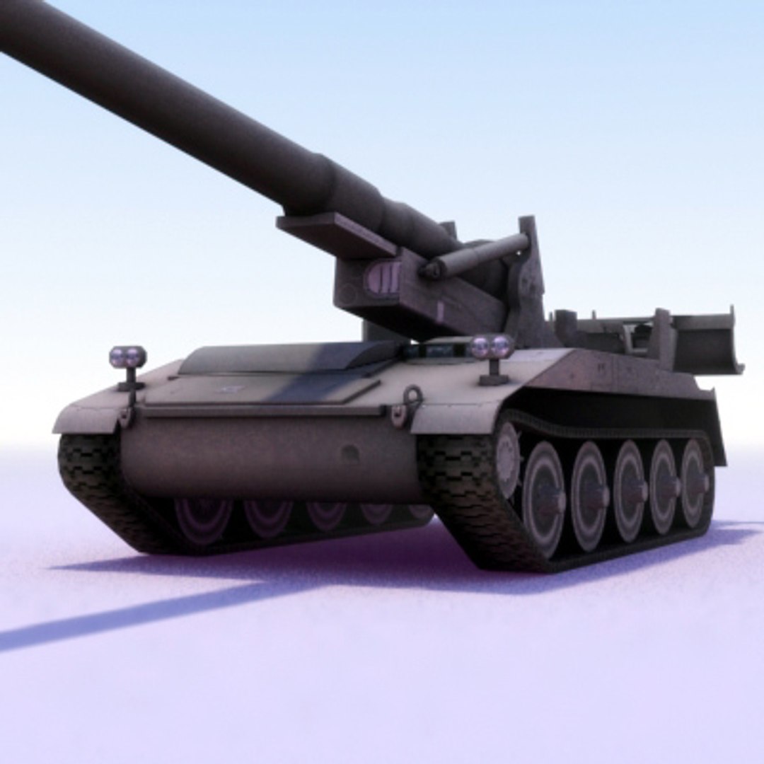 M110a2 203mm 203 M110 3d Model