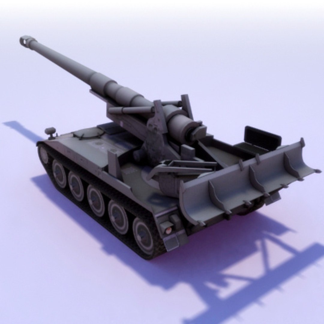 M110a2 203mm 203 M110 3d Model