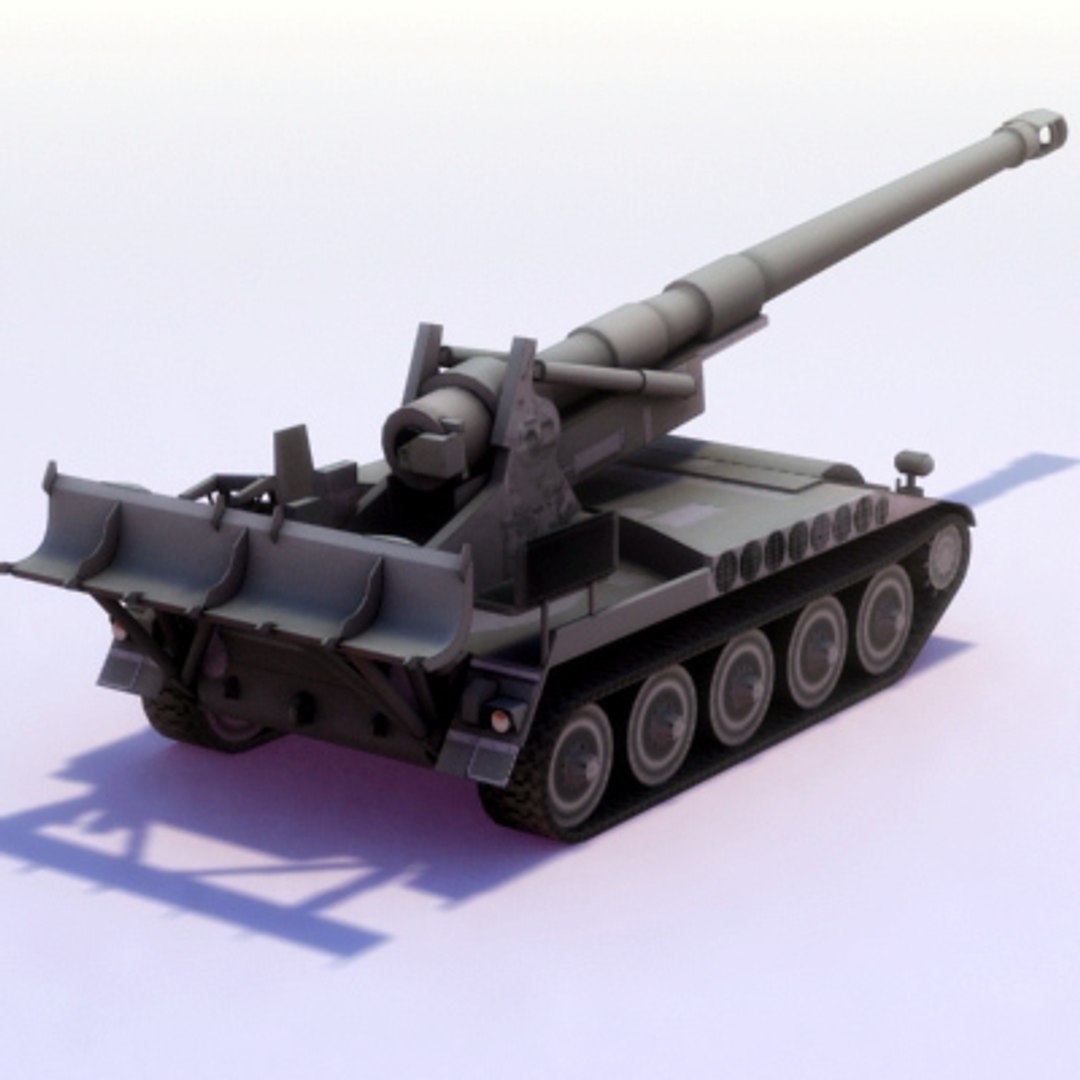 M110a2 203mm 203 M110 3d Model