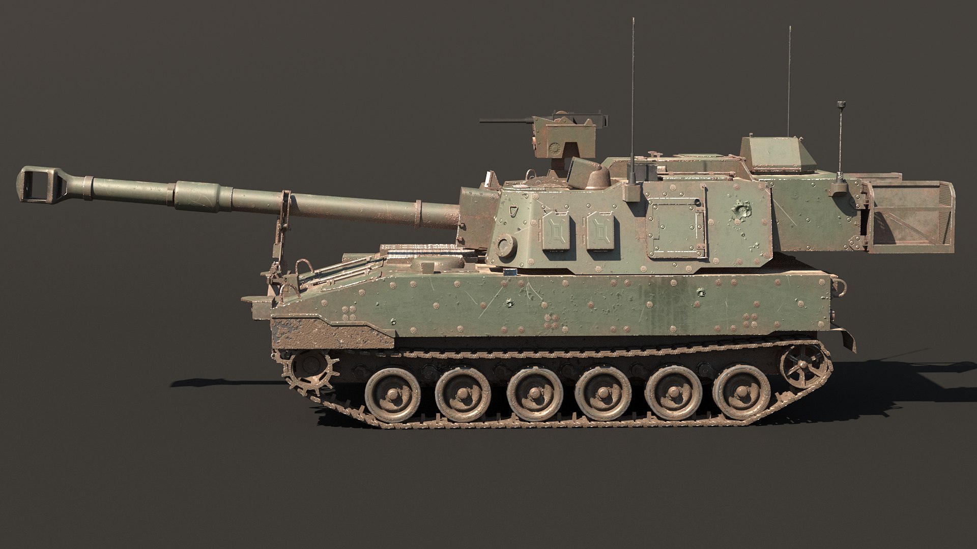 M109A7 Paladin Howitzer Battle Wear 3D Model - TurboSquid 2008600