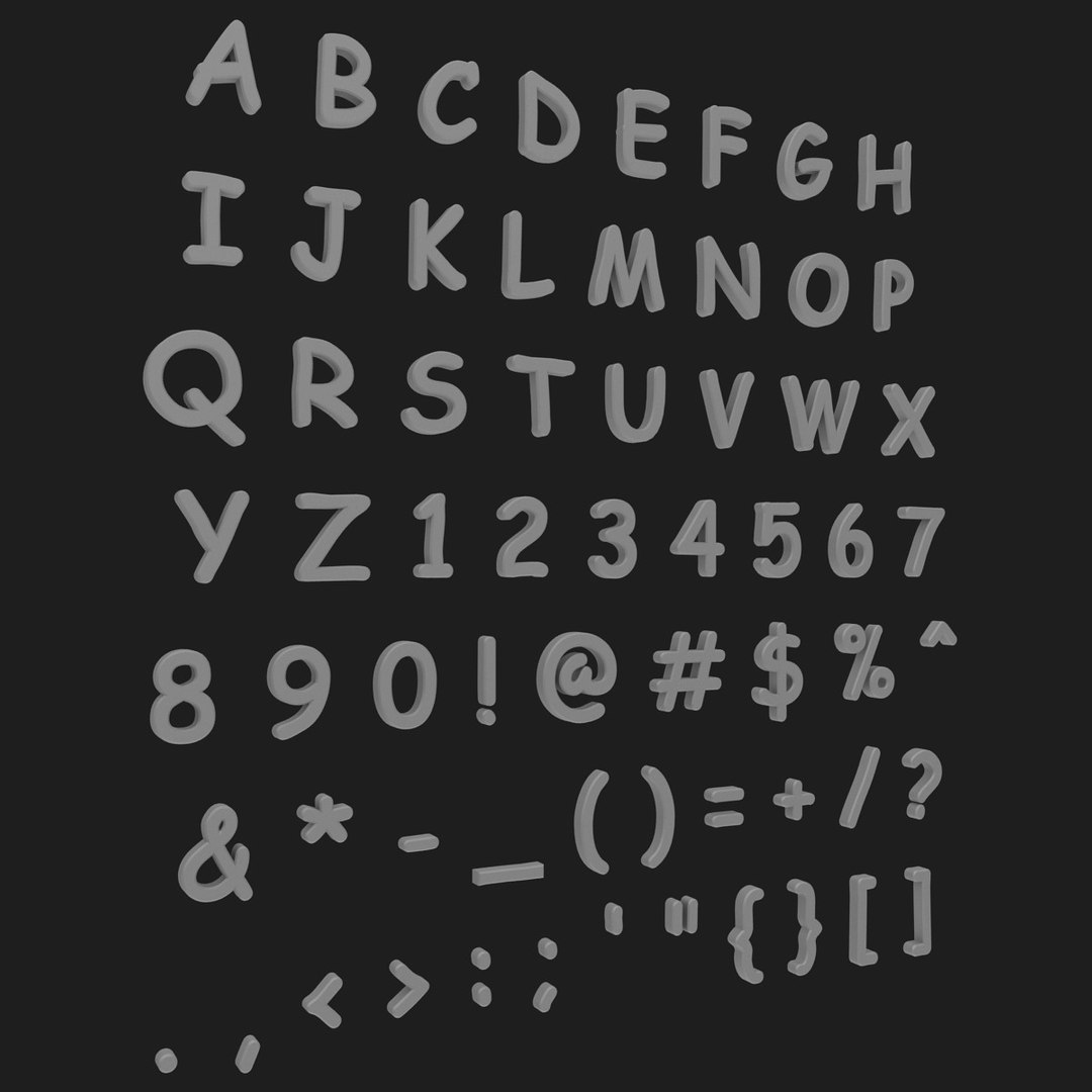 Font Comic Sans Ms 3d Model