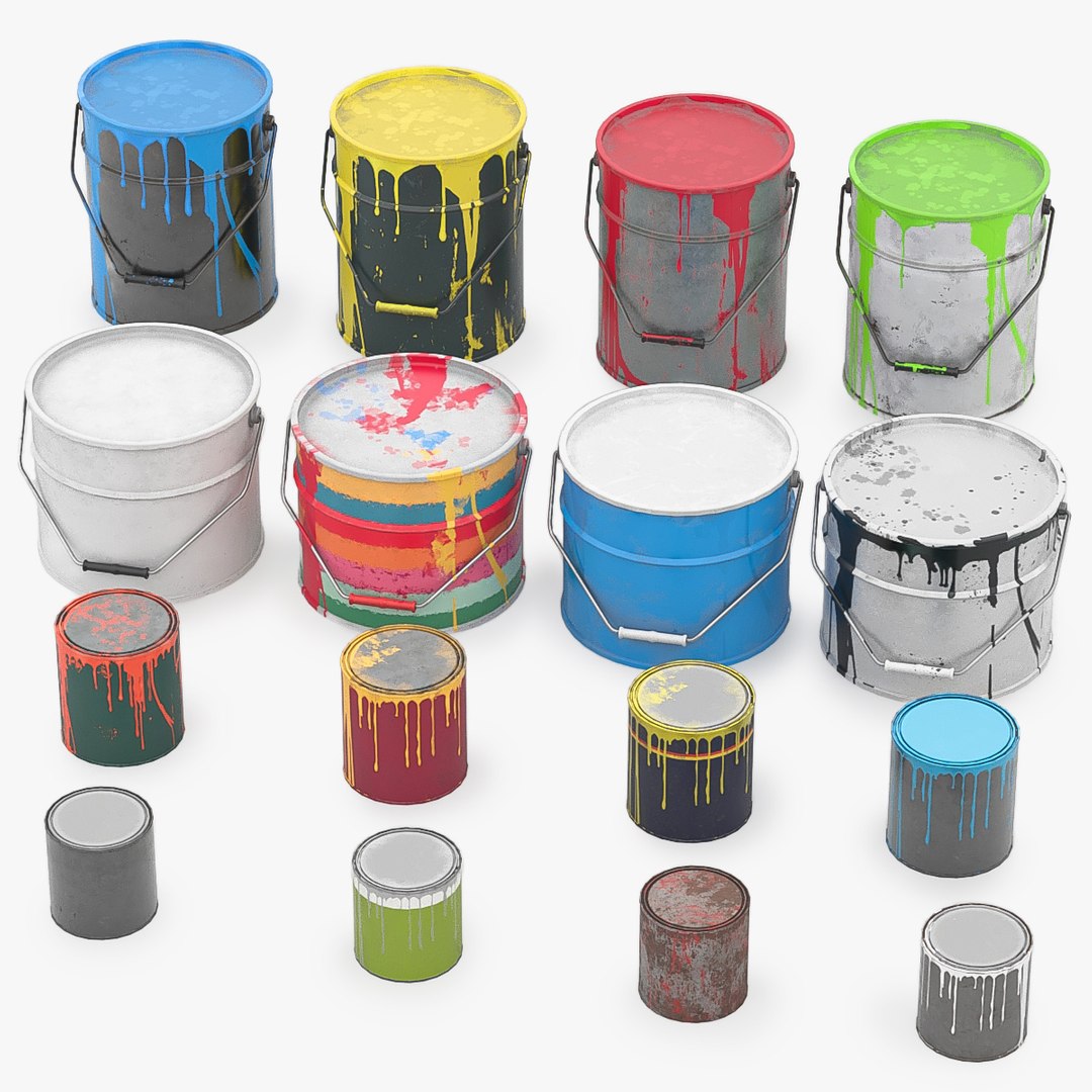 3D Paint Cans Lowpoly Model - TurboSquid 2325617