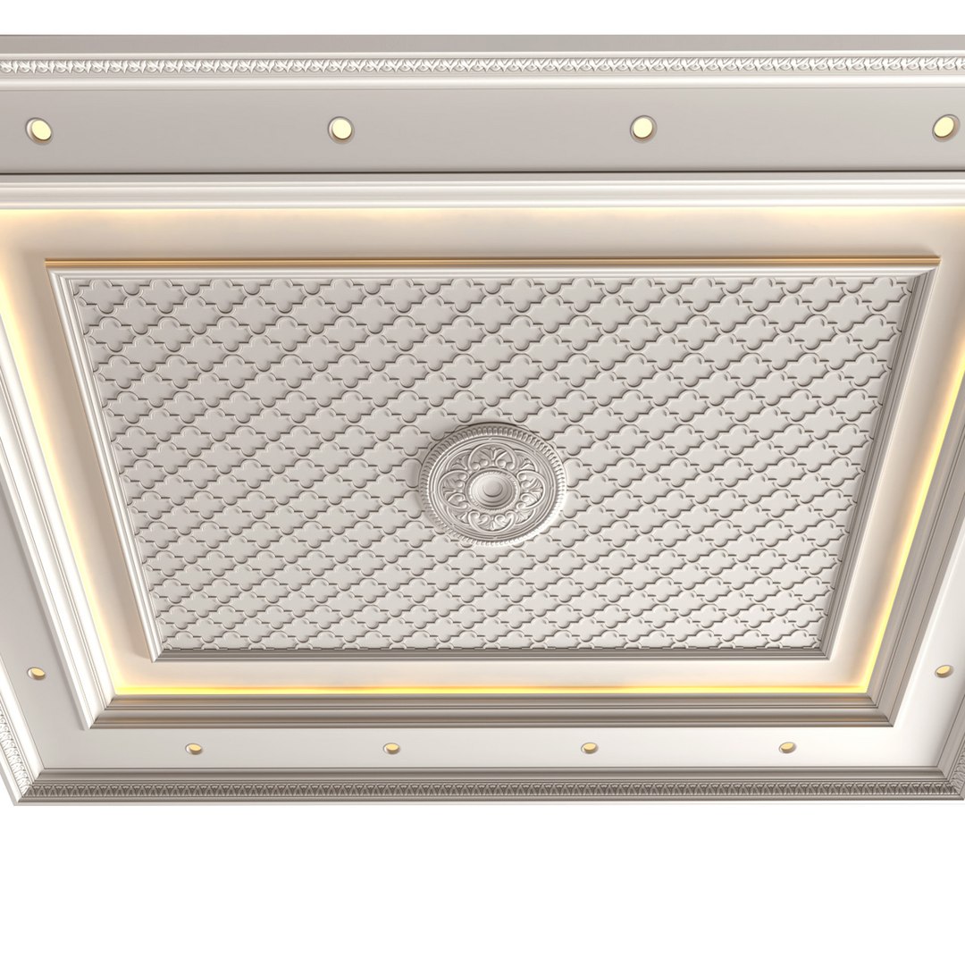 Coffered Arabic Ceiling With Illumination In Oriental Model ...