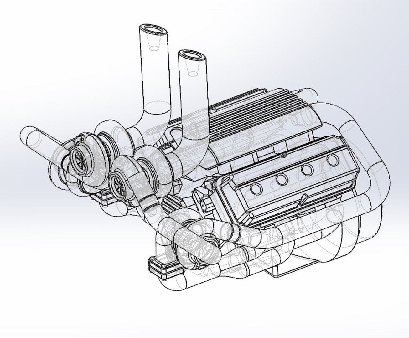 Diecast Quad Turbo V8 Engine Scale 1 To 25 3D - TurboSquid 2115195
