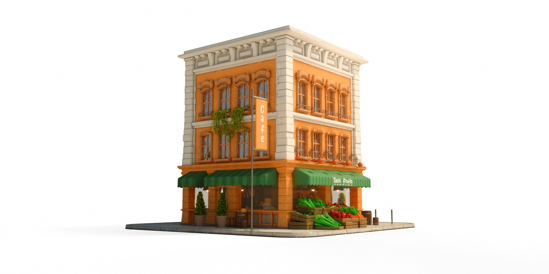 3D Model CARTOON BUILDING - TurboSquid 2111401