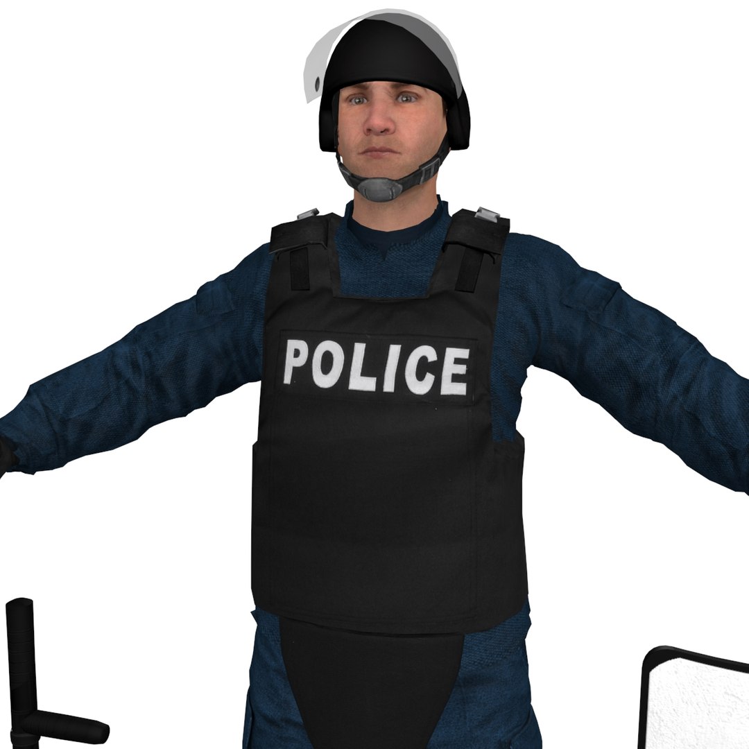 3d Riot Police Officer S Model