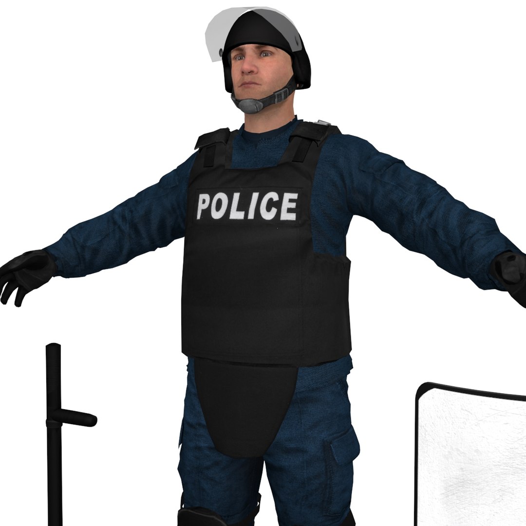 3d Riot Police Officer S Model
