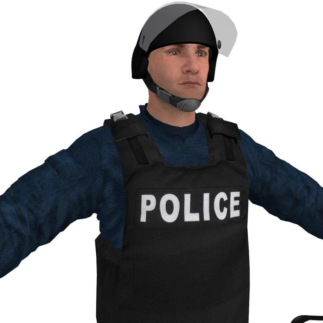 3d Riot Police Officer S Model