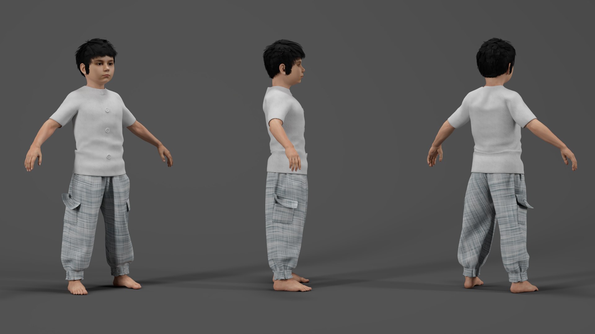 3D Child Character Model-Rigged Animated Model - TurboSquid 2396226
