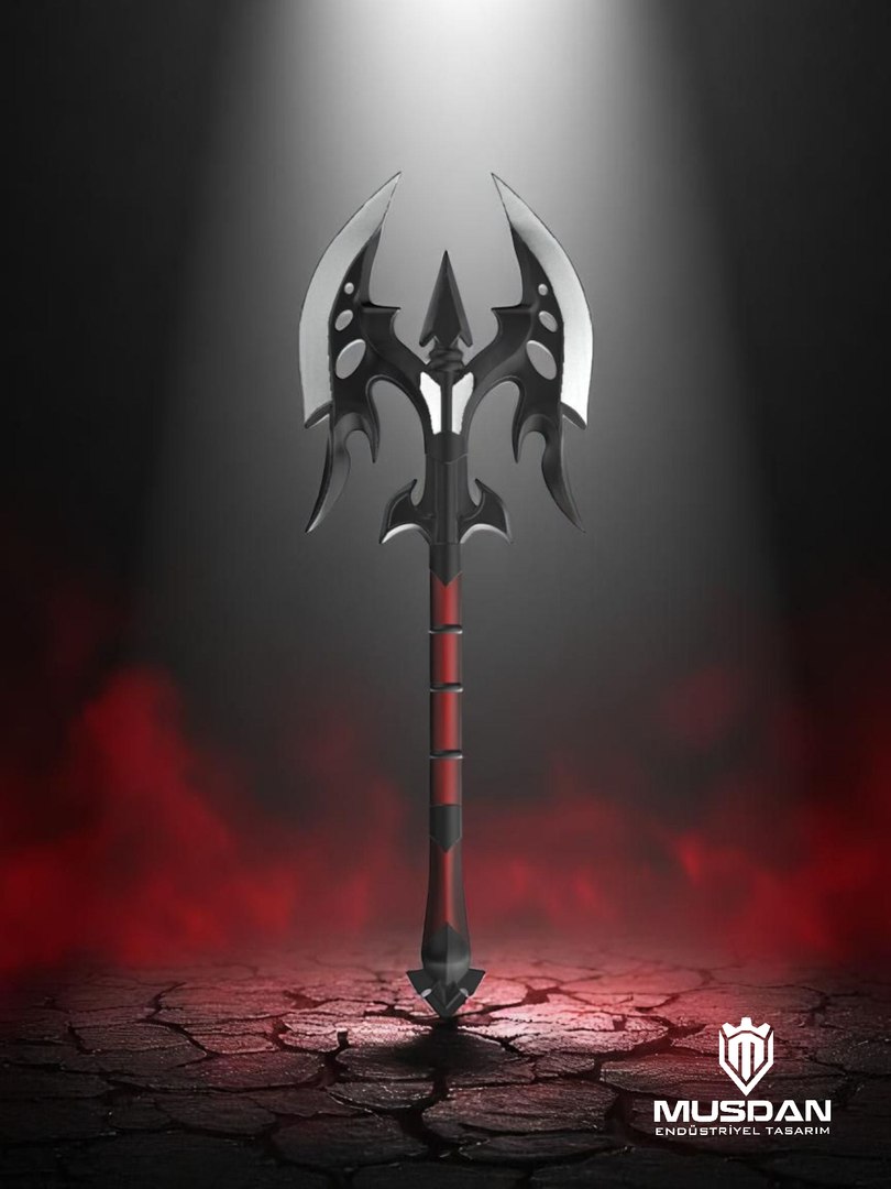 Hellforged Twin Blade Axe Fantasy 3D Printable Weapon 3D Model ...