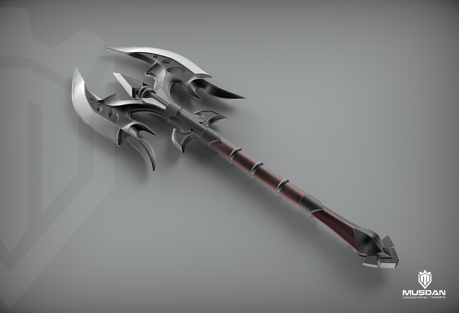 Hellforged Twin Blade Axe Fantasy 3D Printable Weapon 3D Model ...