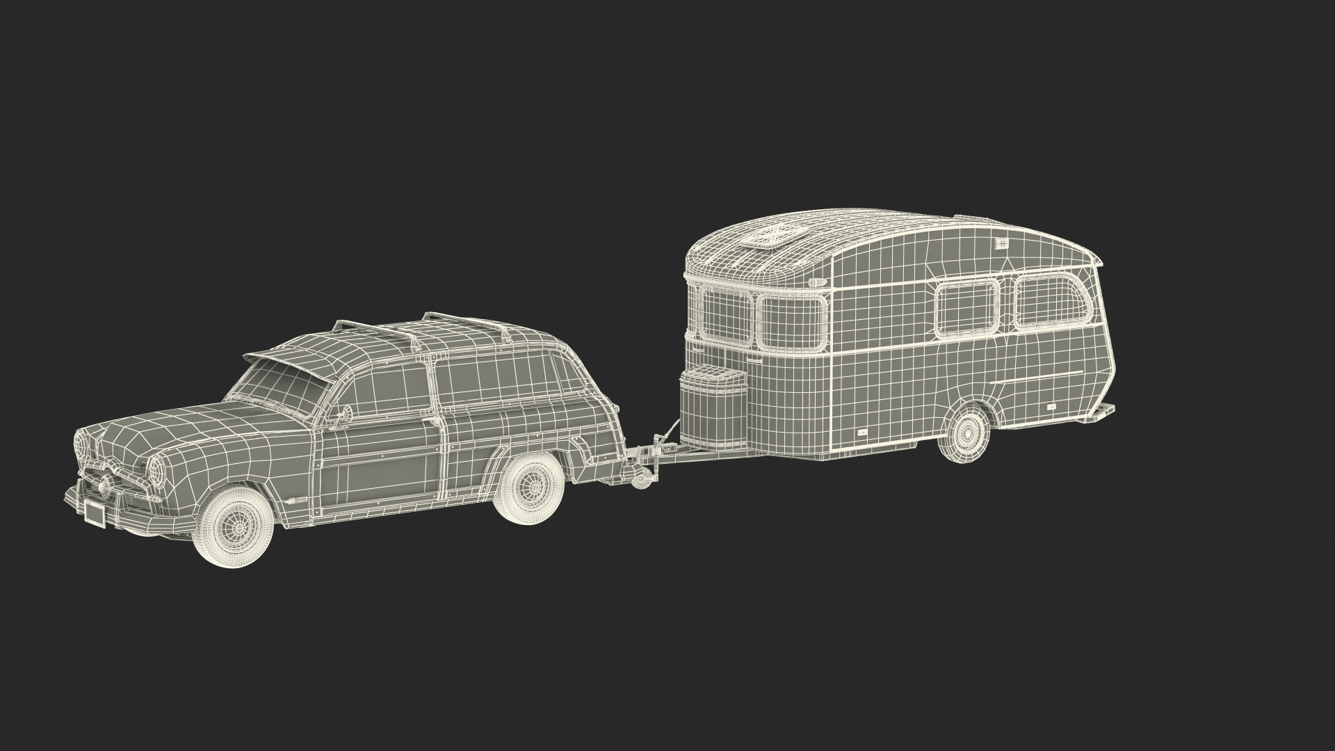 Classic Car Caravan 3D Model - TurboSquid 1492769