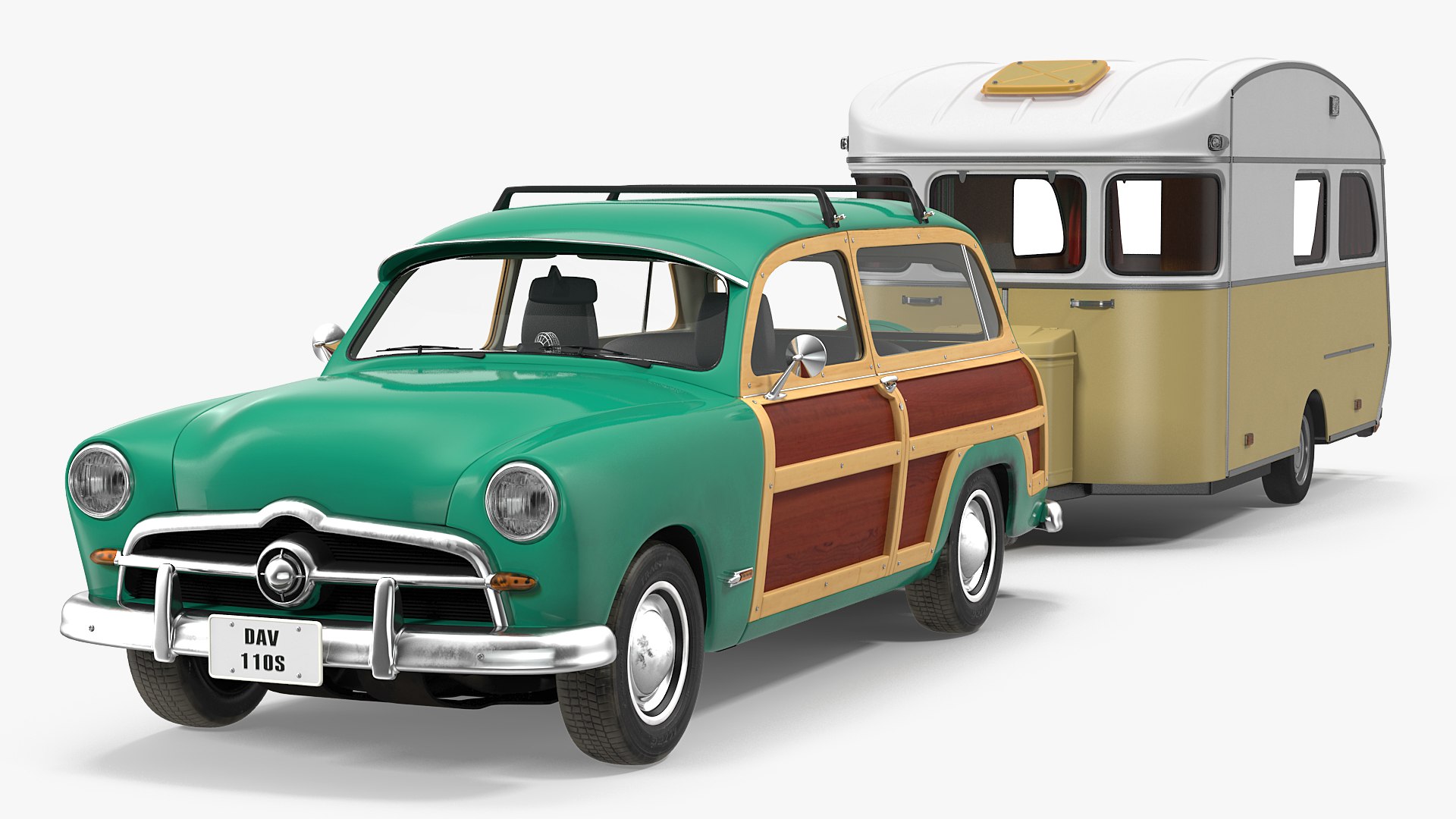 Classic Car Caravan 3D Model - TurboSquid 1492769