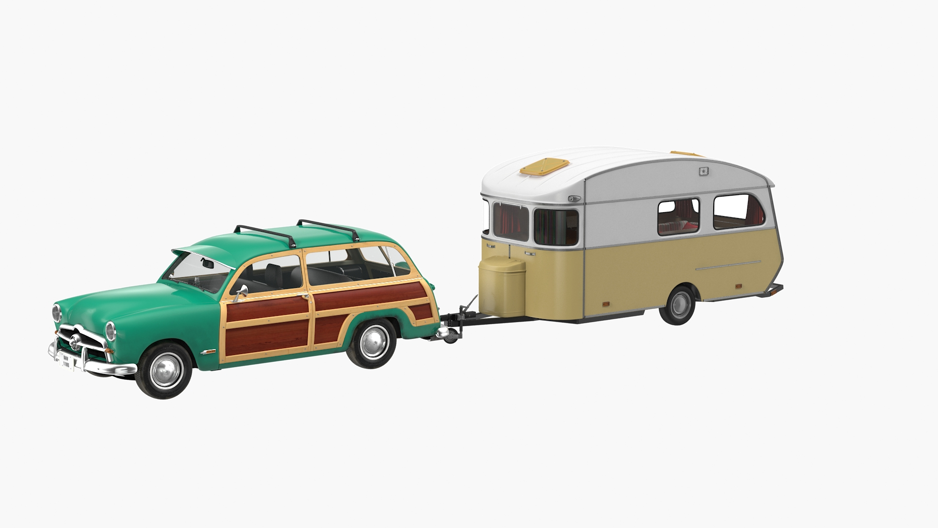Classic Car Caravan 3D Model - TurboSquid 1492769