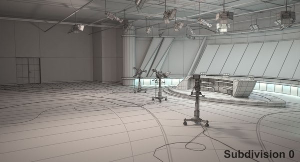 Scene tv studio news set 3D model - TurboSquid 1287944