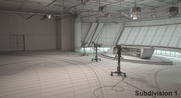 Scene tv studio news set 3D model - TurboSquid 1287944
