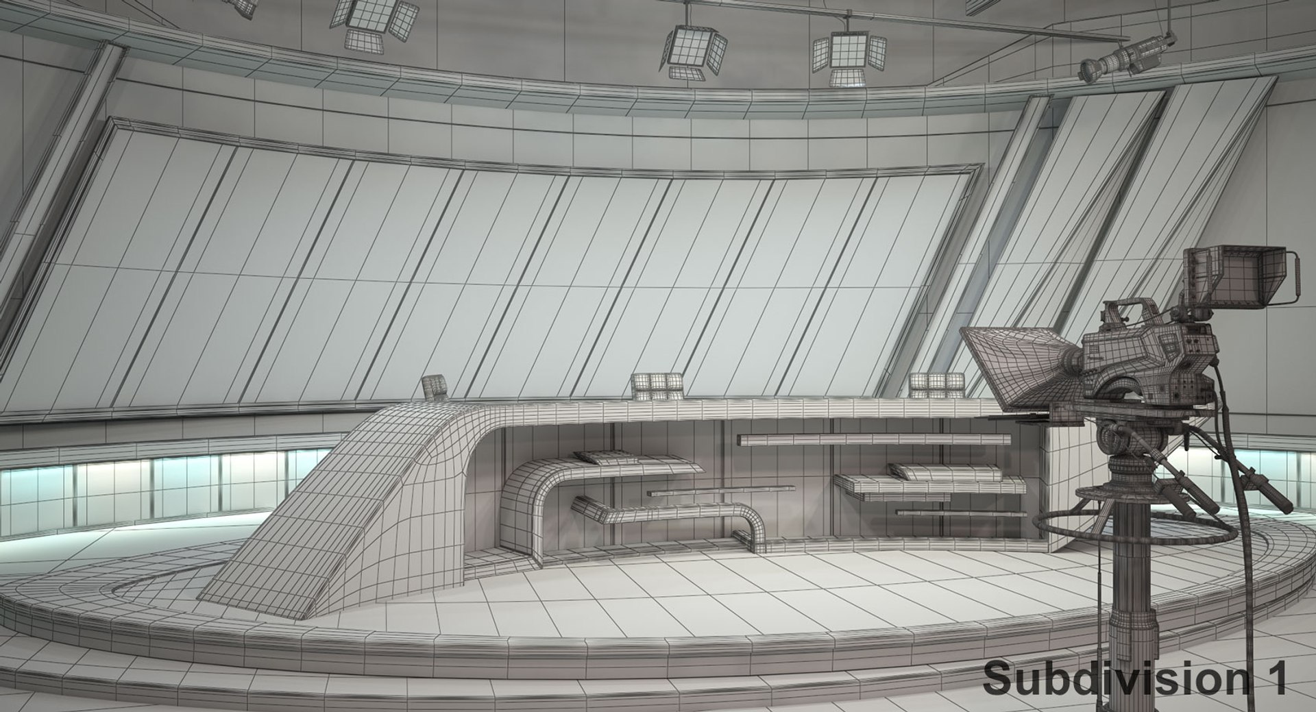 Scene Tv Studio News Set 3D Model - TurboSquid 1287944