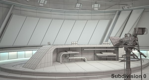 Scene tv studio news set 3D model - TurboSquid 1287944