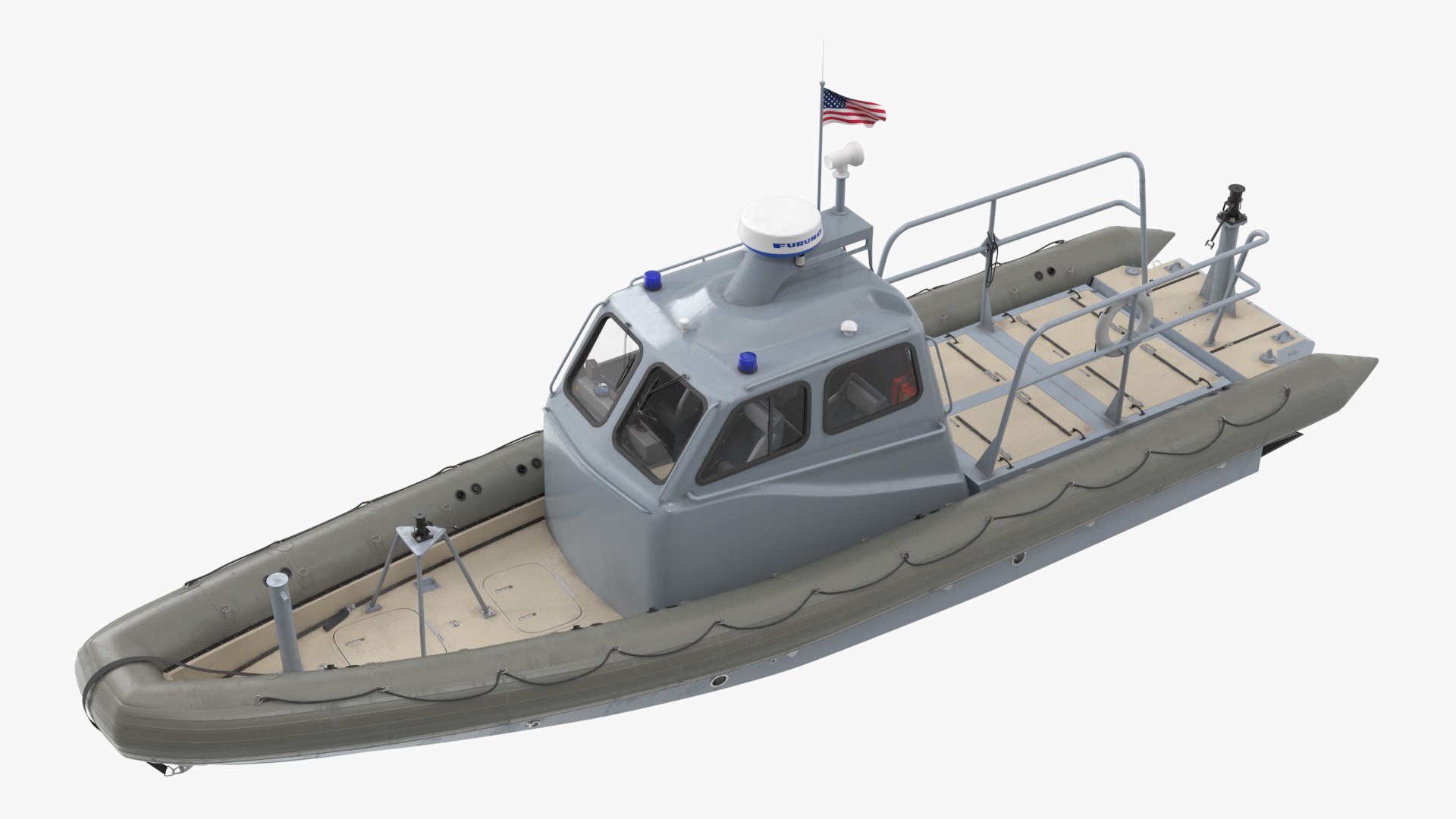 American Military Inflatable Assault Boat Rigged For Cinema 4D Model ...