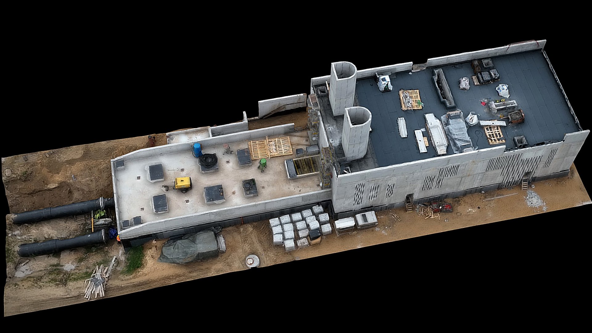 3D Building Tech Facility Terrain Drone Photogrammetry Model ...