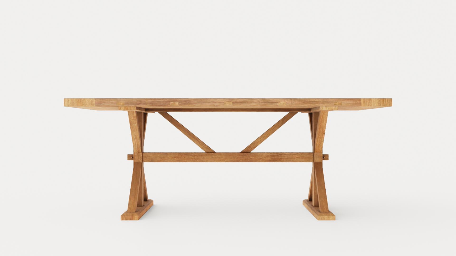 Lyon Dining Table 200x100 Cm Vintage Nature 3D Model - TurboSquid 2233229