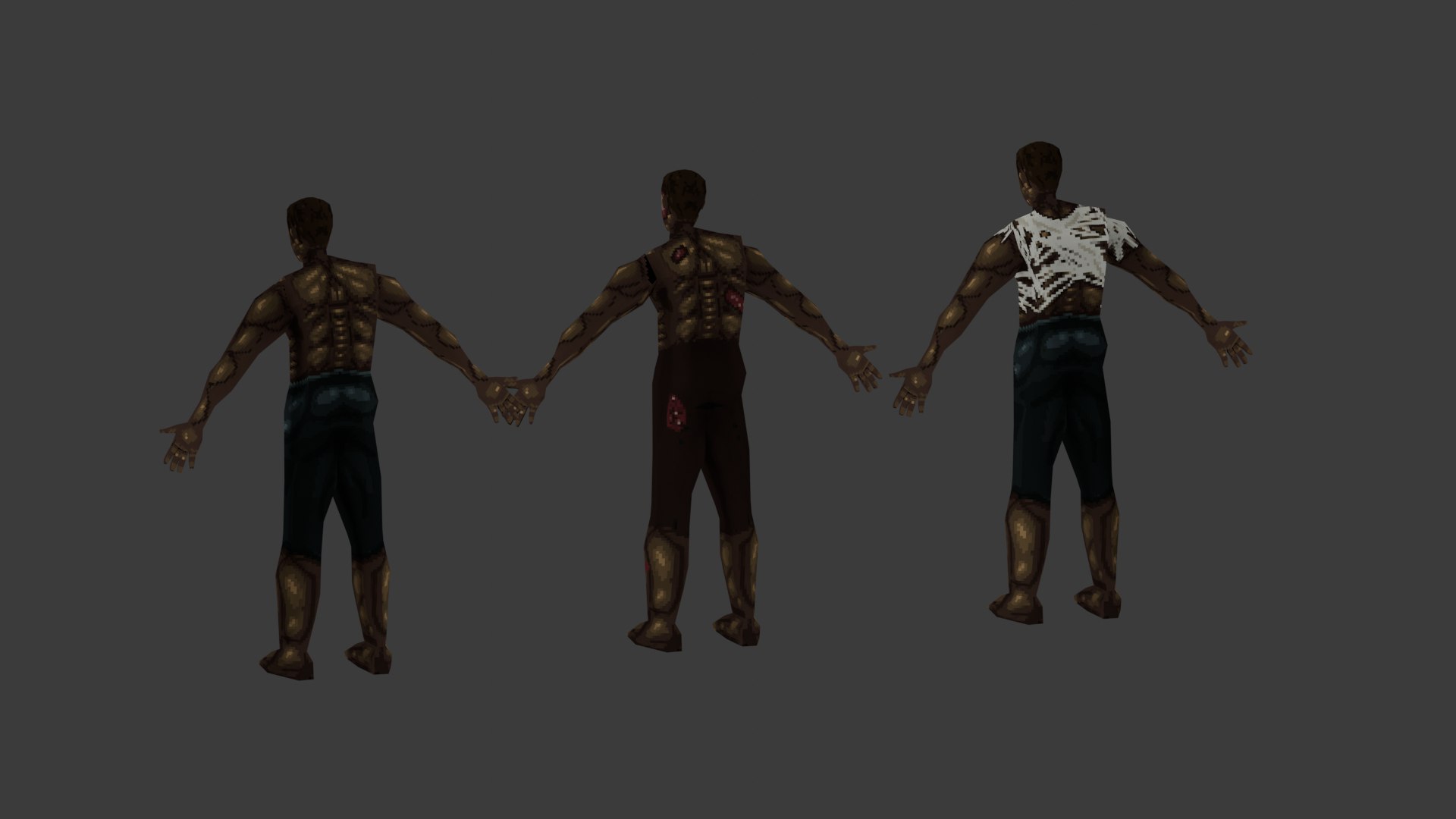 Retro Zombie PSX Models - Fully Rigged And Variants 3D Model ...