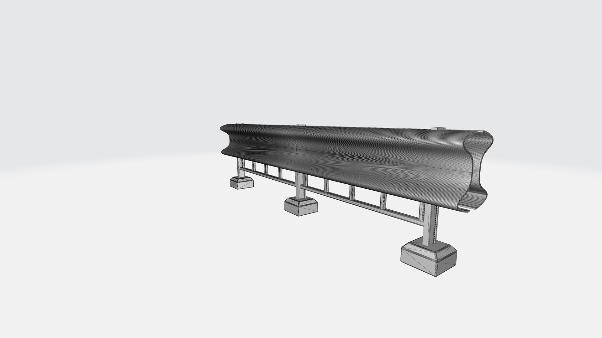 3D 3D Concrete Guardrail Model For Games And Animation Model ...