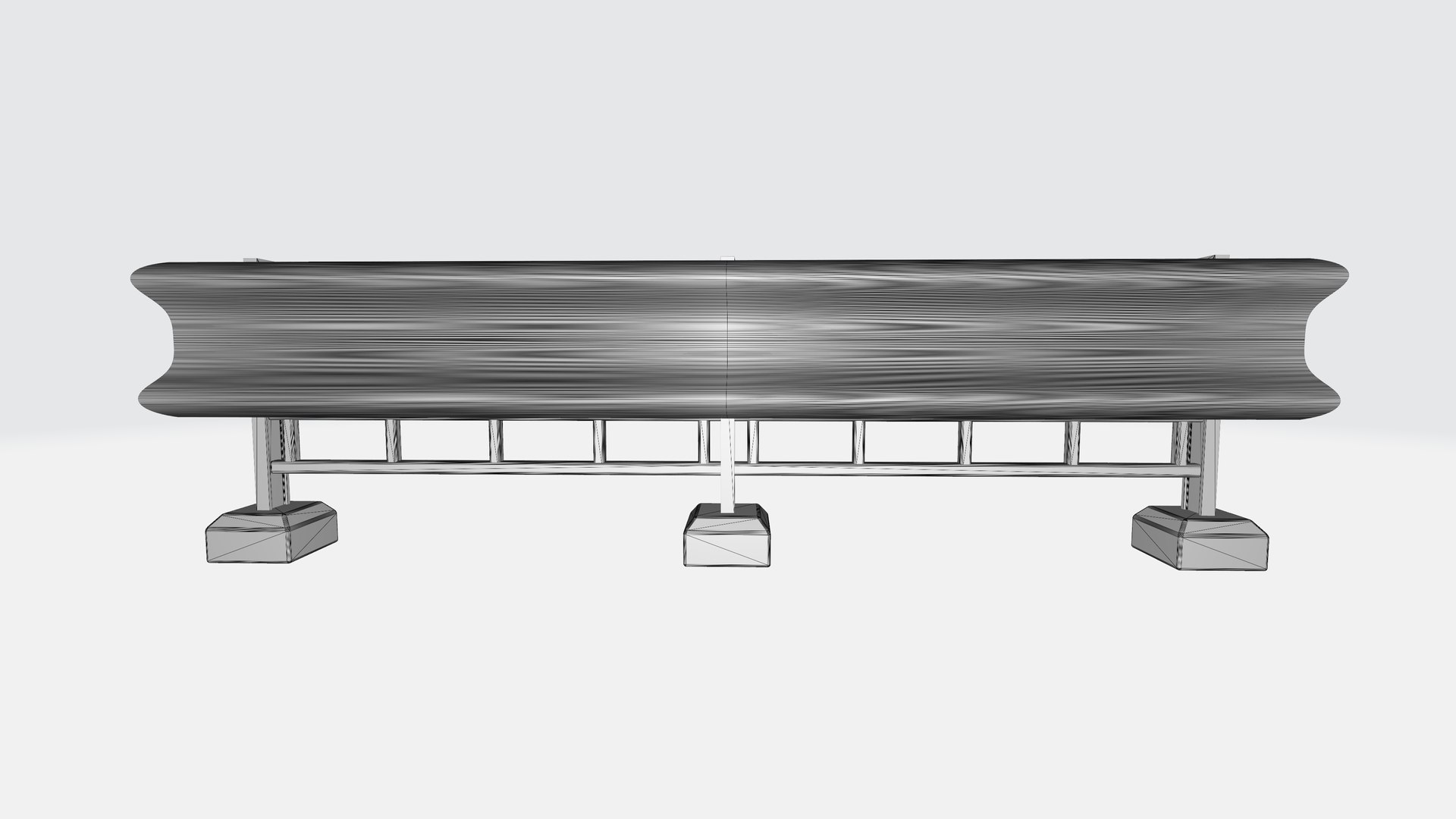 3D 3D Concrete Guardrail Model For Games And Animation Model ...