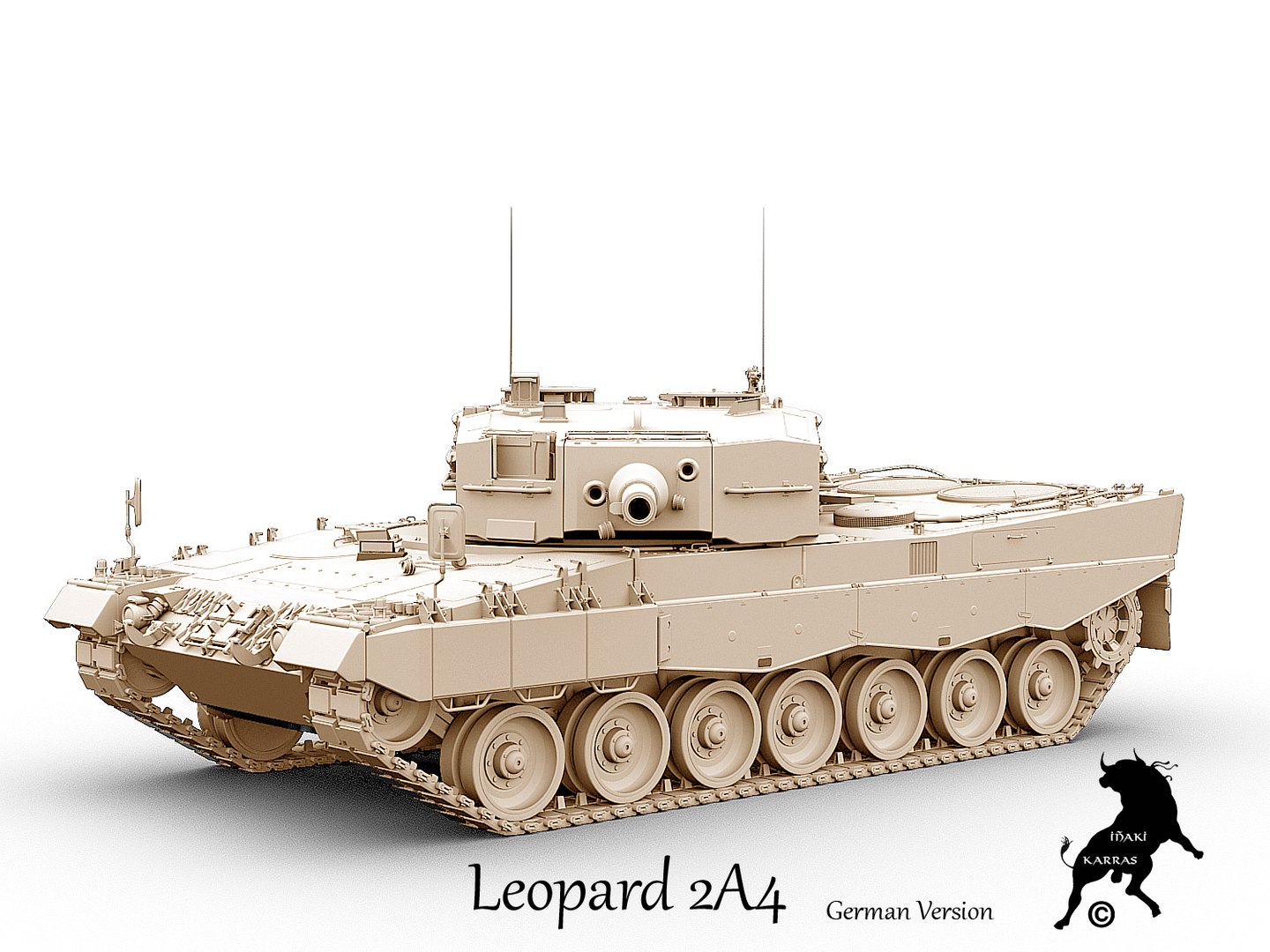 Leopard 2a4 Tank Version 3d Model