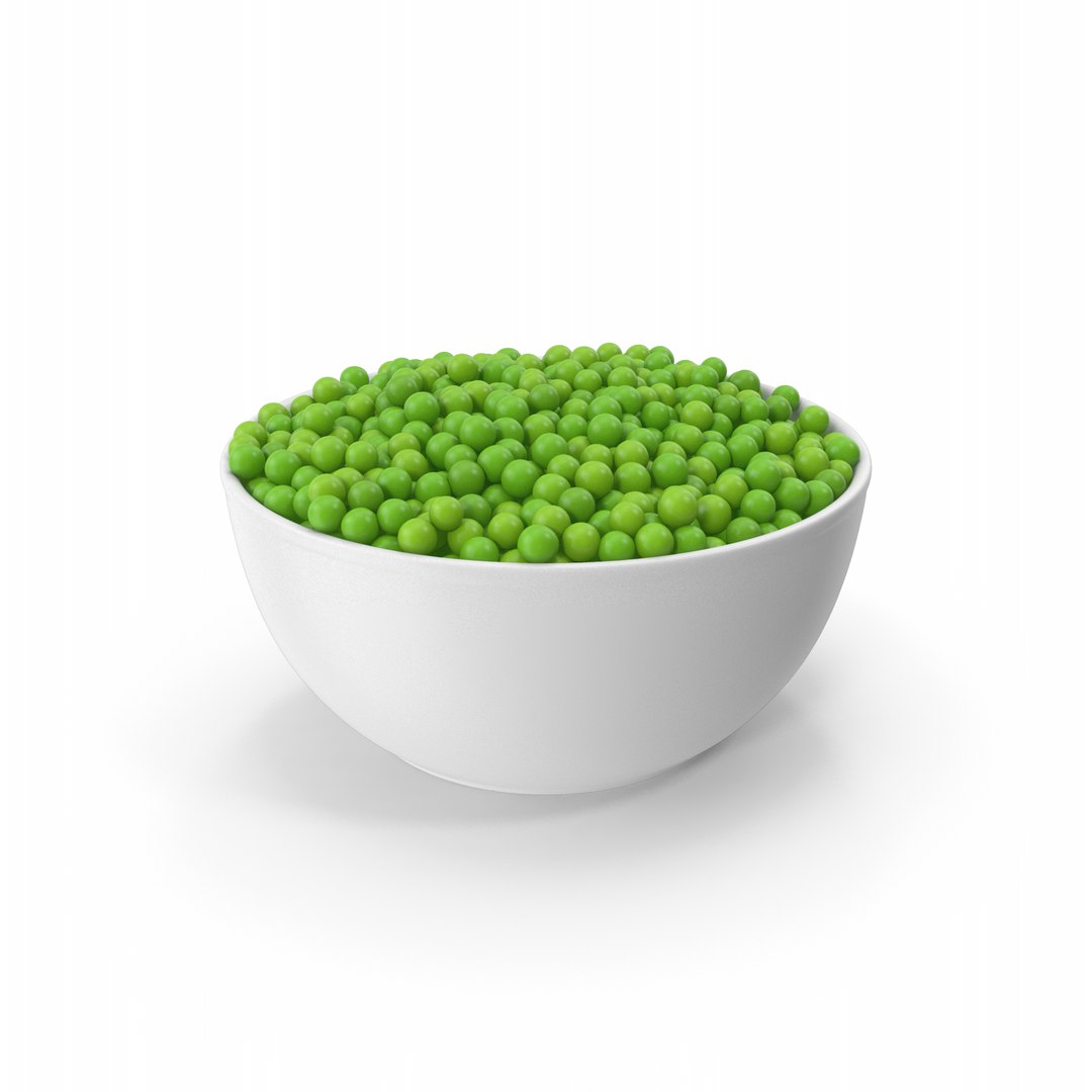 3D Green Peas In Ceramic Bowl Model - TurboSquid 1851295