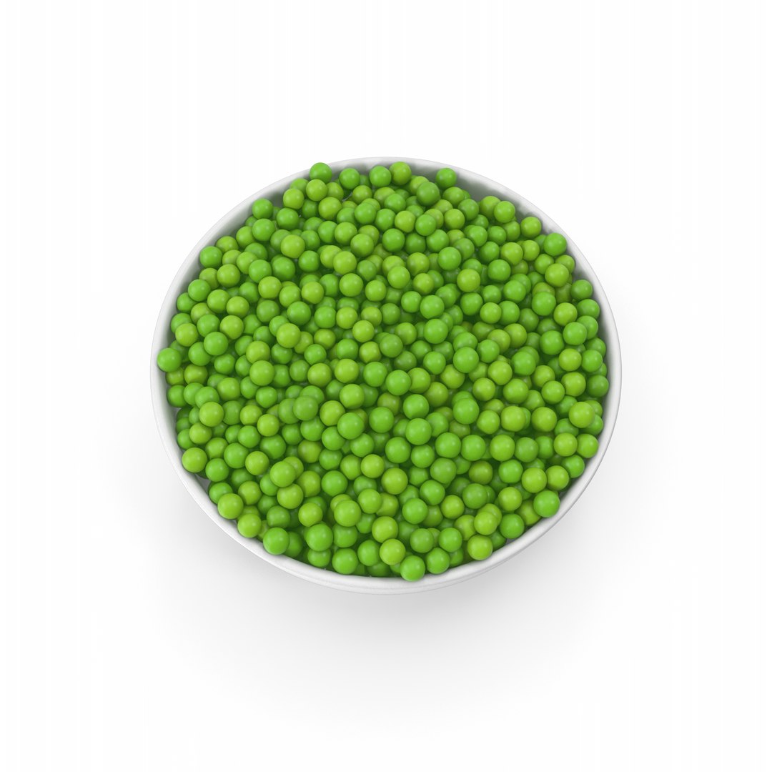 3D Green Peas In Ceramic Bowl Model - TurboSquid 1851295