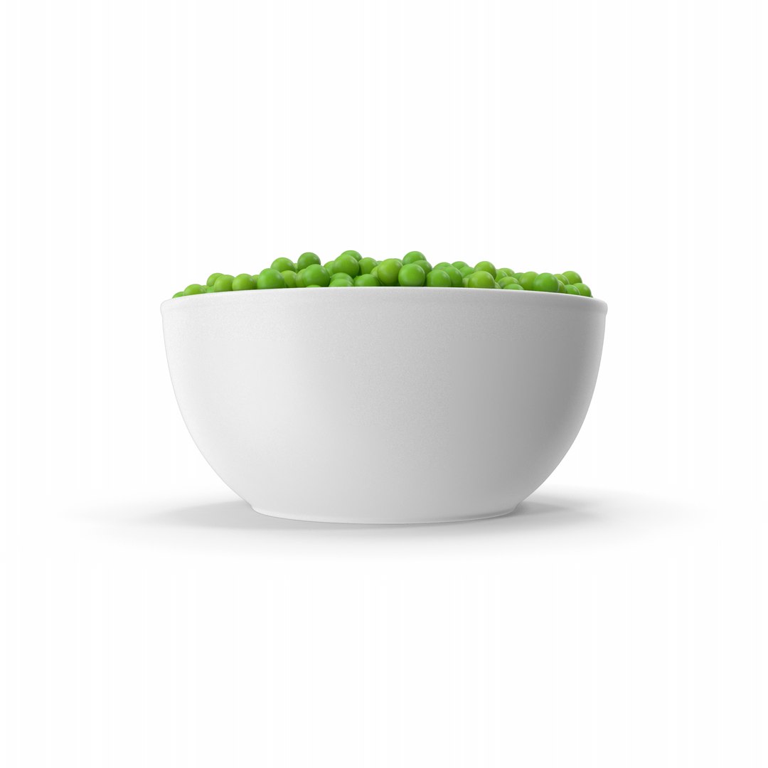 3D Green Peas In Ceramic Bowl Model - TurboSquid 1851295