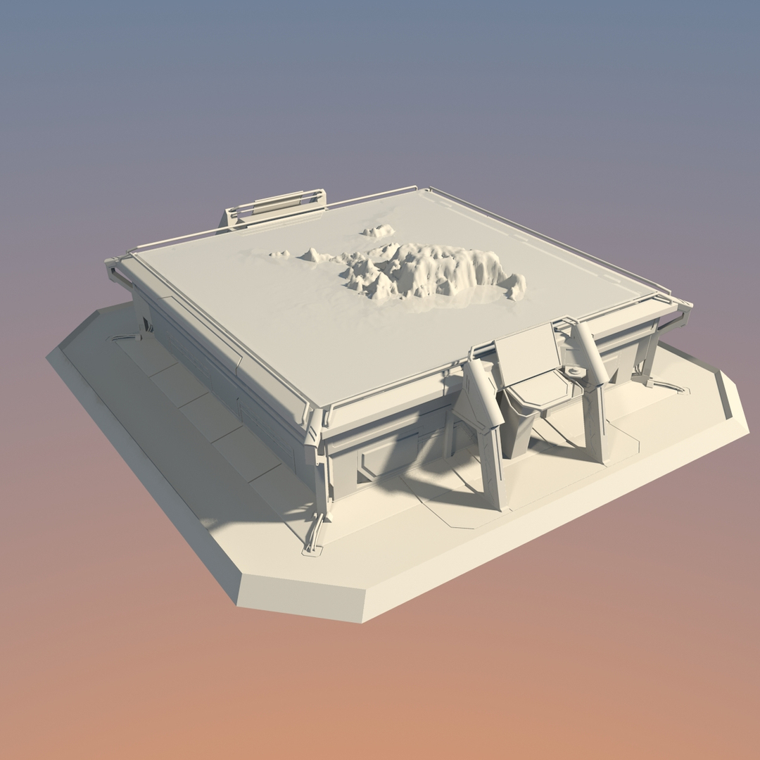 futuristic table 3d model
