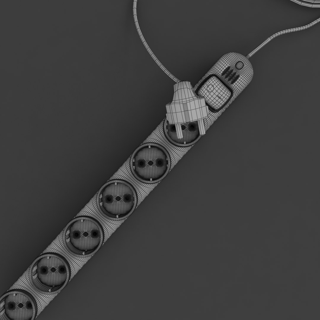 Plug Extension Multiplug 3d 3ds