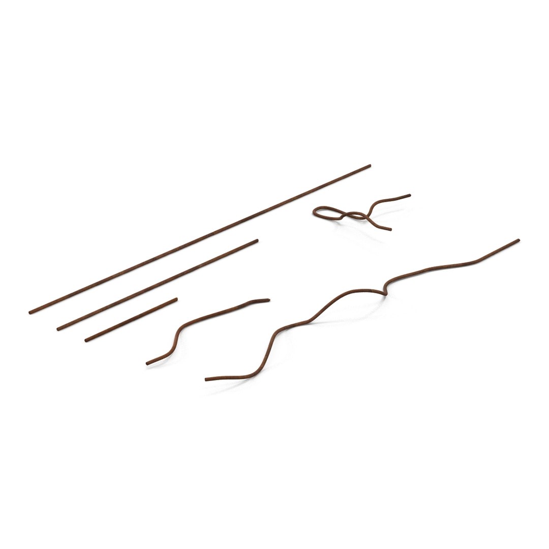 3d Steel Rusty Rebars Set