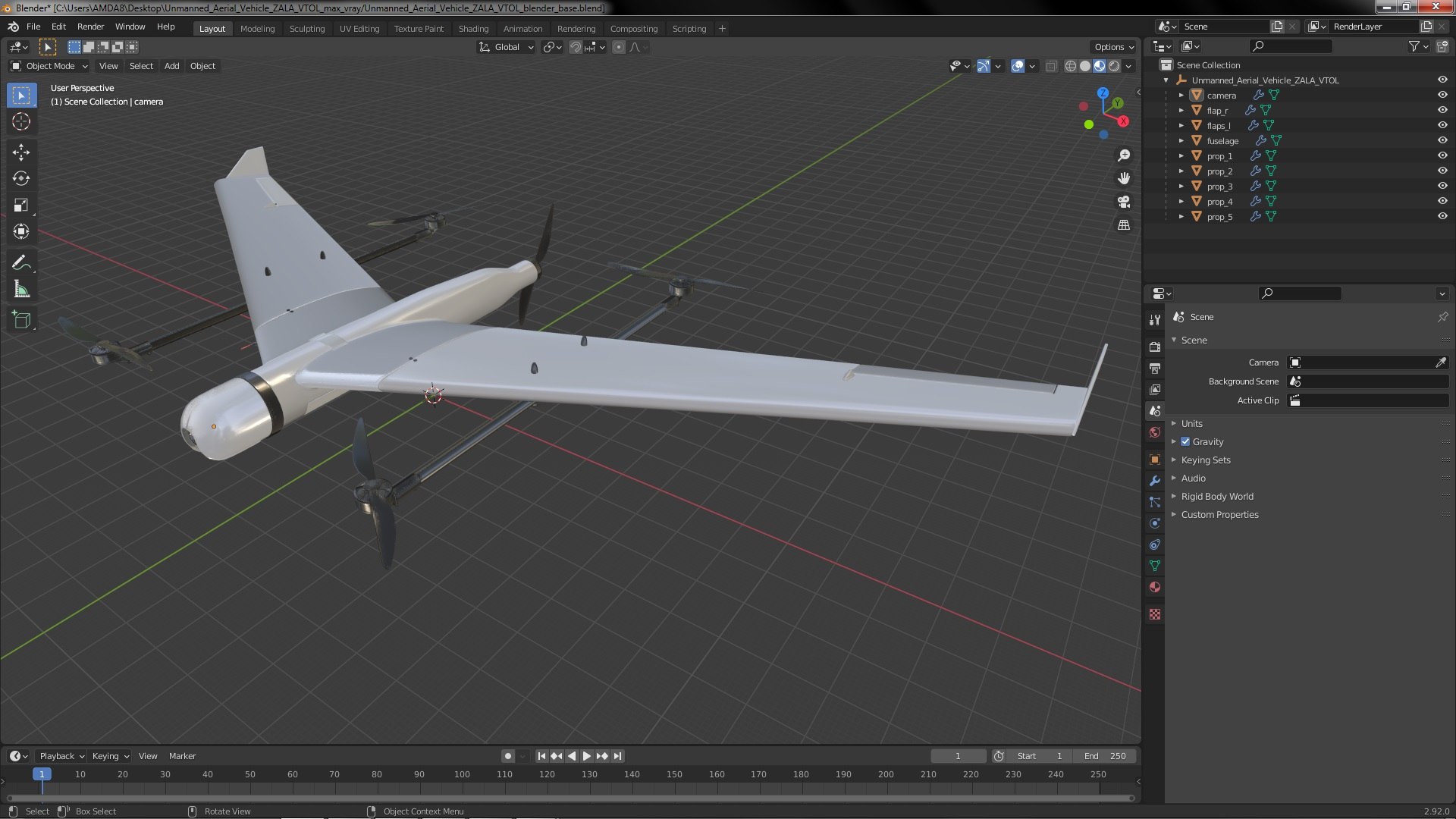 Unmanned Aerial Vehicle ZALA VTOL model - TurboSquid 2037557