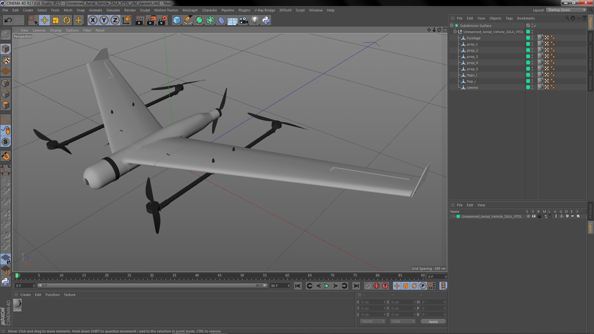 Unmanned Aerial Vehicle ZALA VTOL Model - TurboSquid 2037557