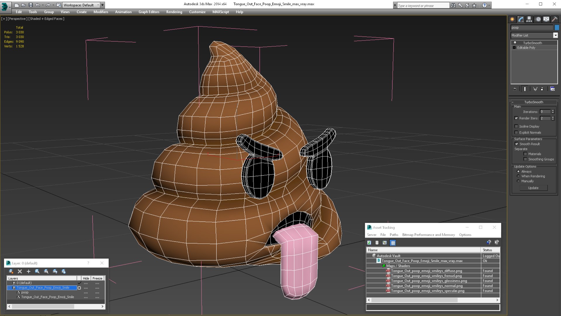Tongue Out Face Poop Emoji Smile 3D Model - TurboSquid 1801241
