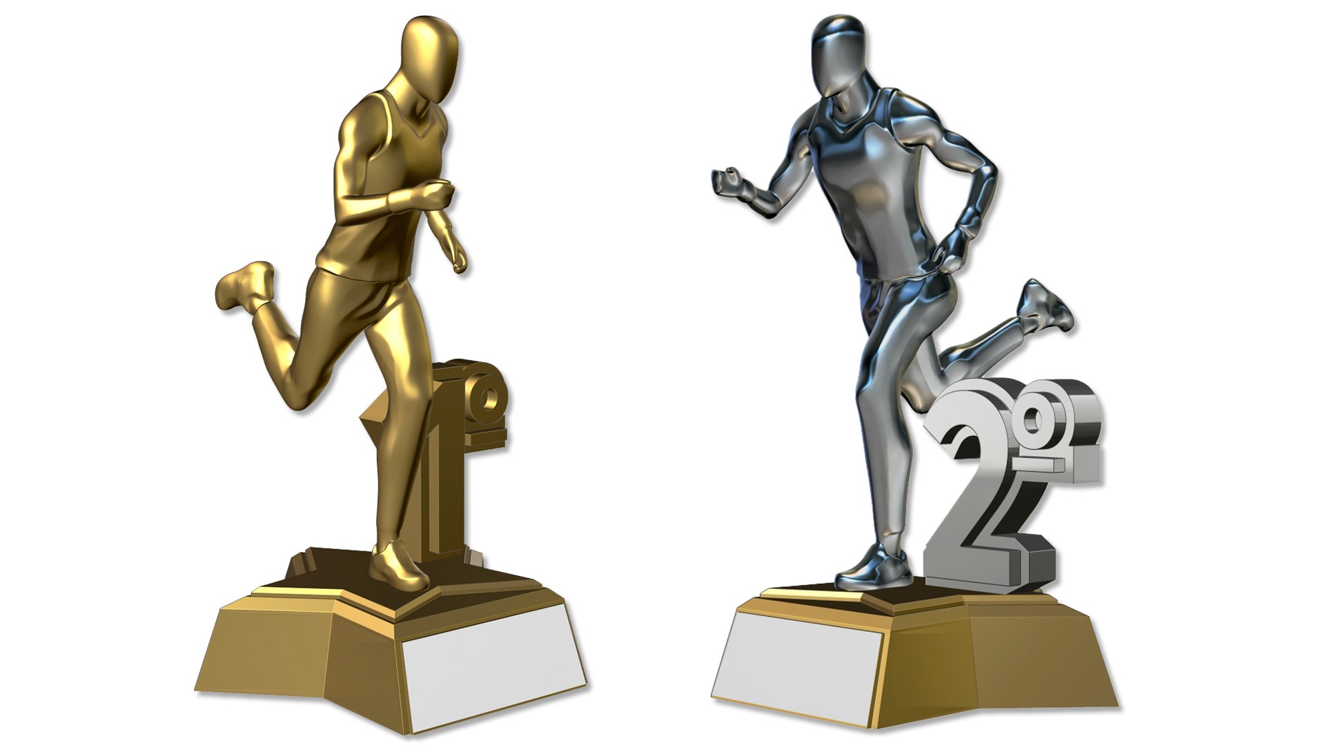 3D 3D Trophy For Runners 1st 2nd And 3rd Place Podium Ready For 3D ...
