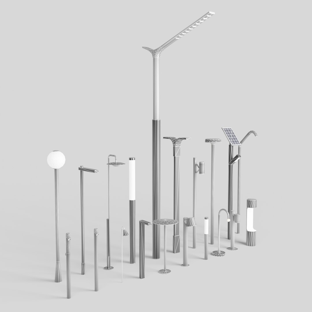 3D Pack Of Modern Street Lamps - TurboSquid 2095882