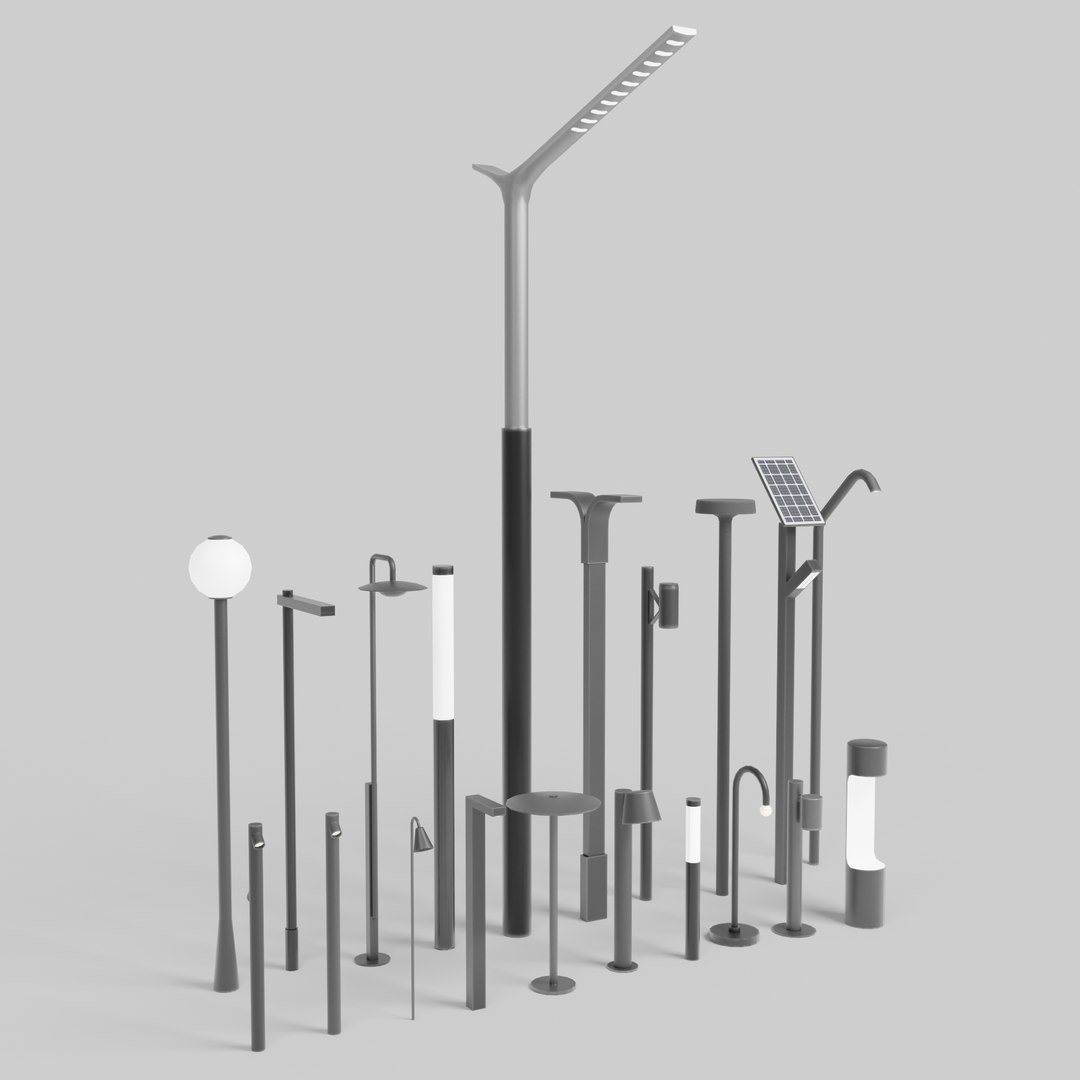 3D Pack Of Modern Street Lamps - TurboSquid 2095882
