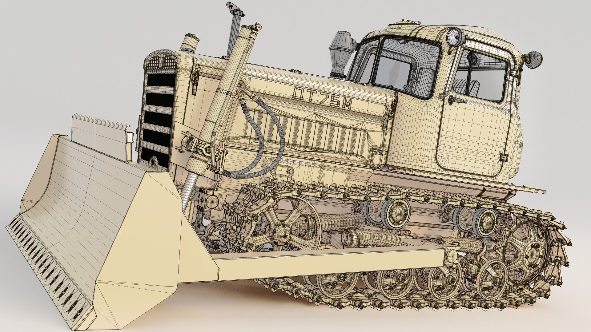 3D bulldozer dt-75 dt model - TurboSquid 1529249