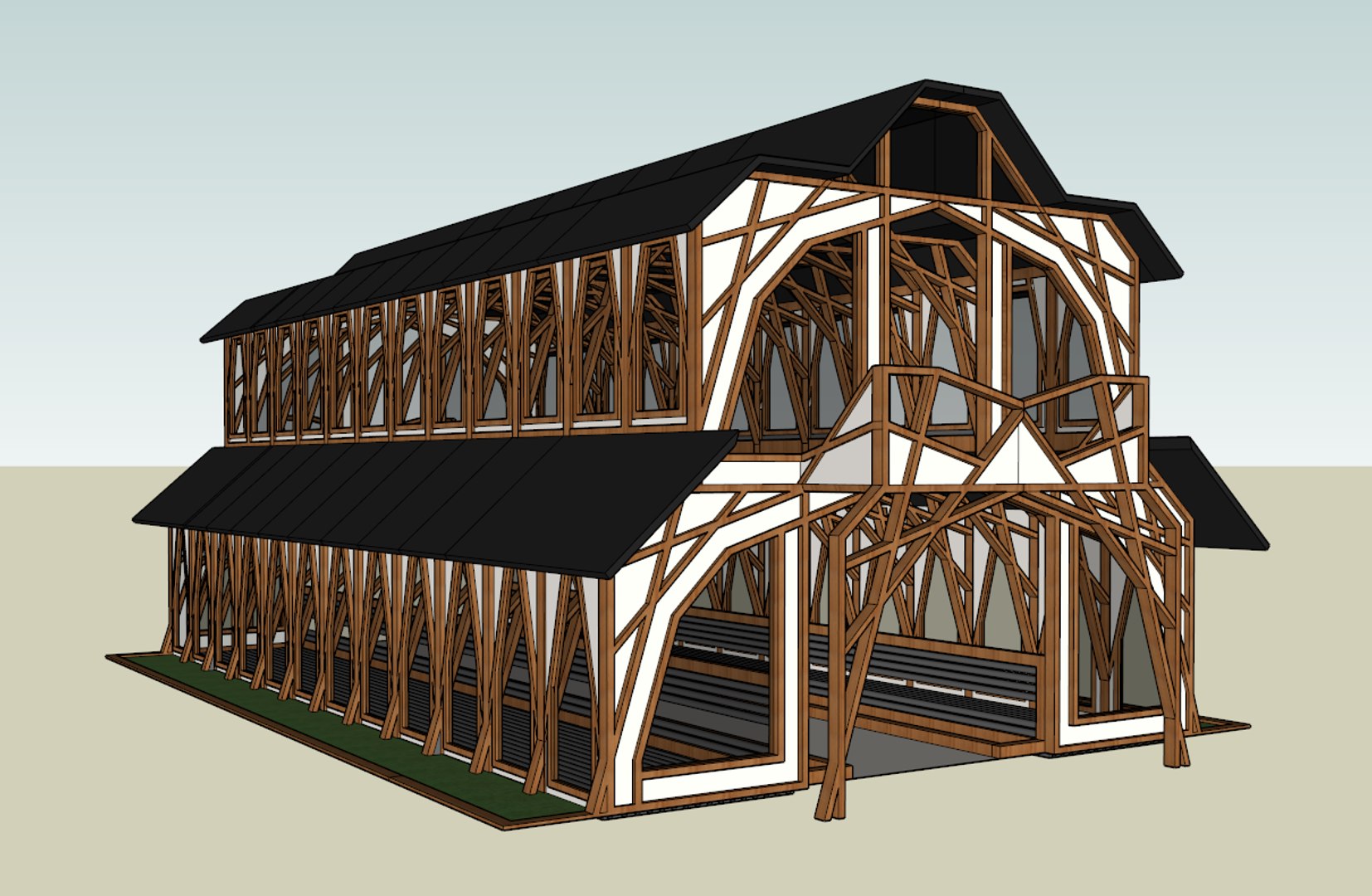 Modern Stable 3d 3ds