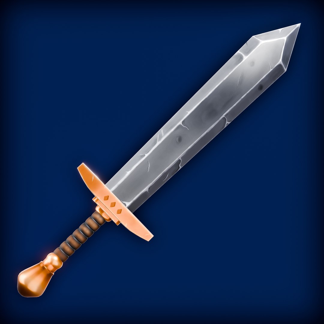 Stylized Hand Painted Sword 3D Model - TurboSquid 2330373