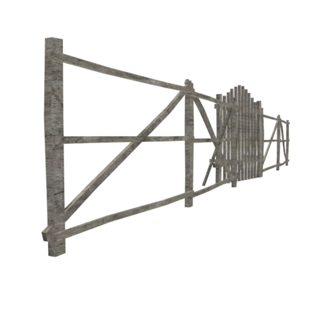 Wooden Gate Fence 3D Model - TurboSquid 1453738