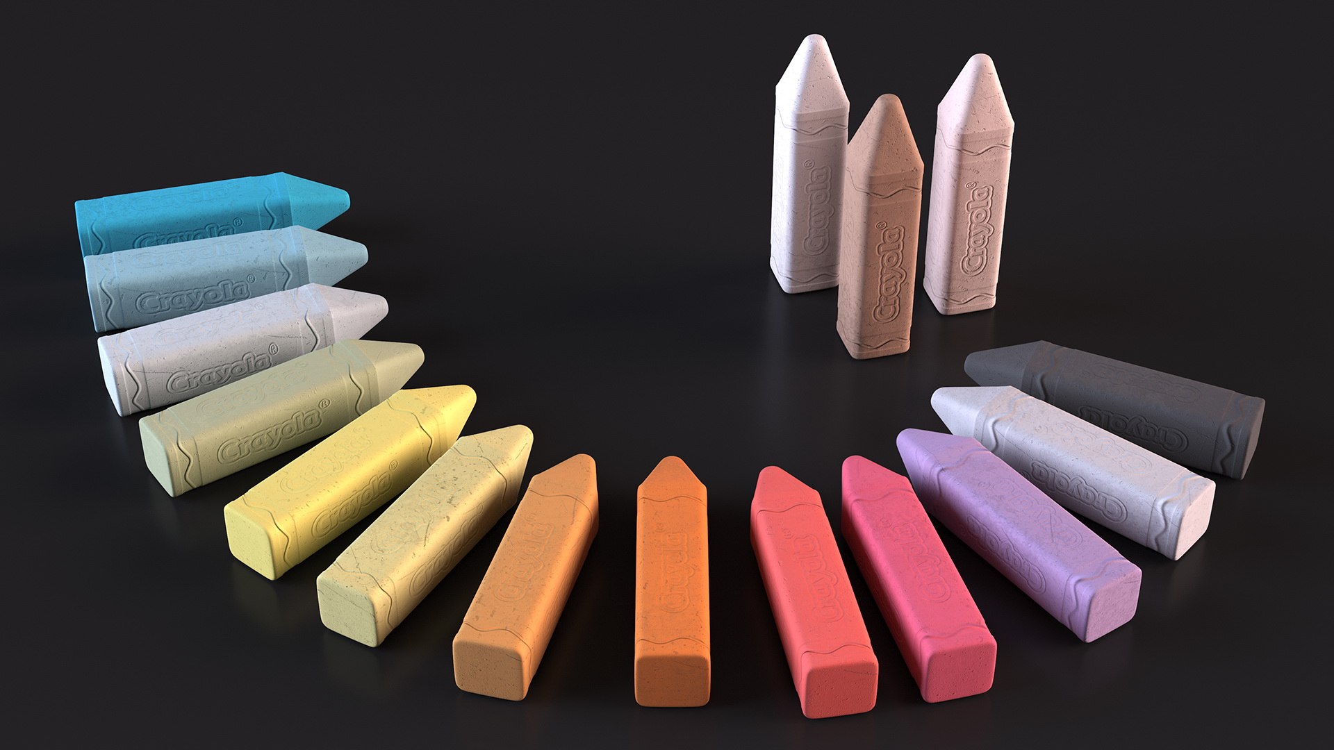 Crayola Chalk Set 16 Colors Model - TurboSquid 2155817