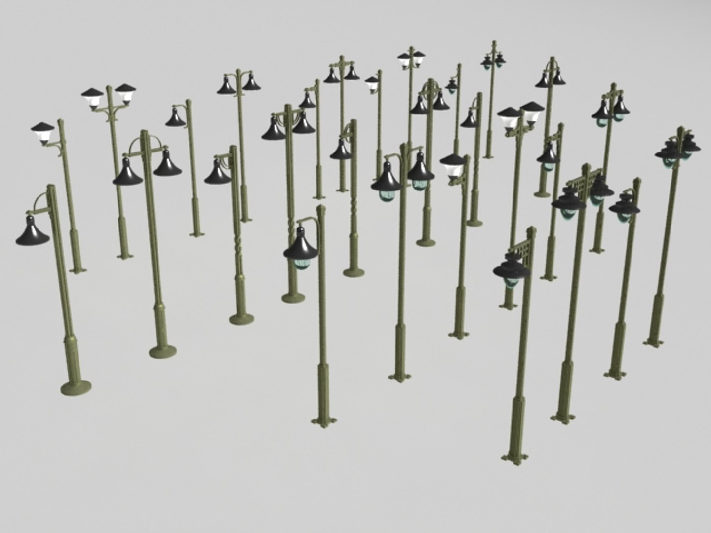 3d Lamp-post Lamp Model